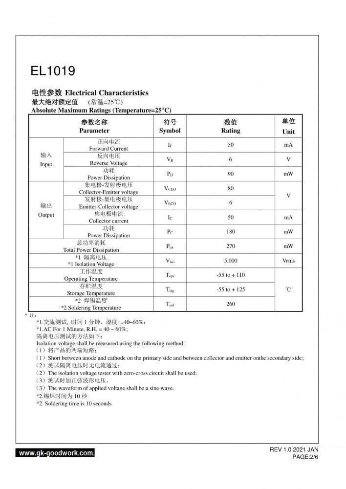 GOODWORK EL1019 datasheet page 2