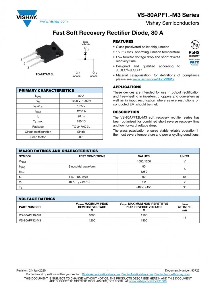 VS-80APF1 datasheet page 1