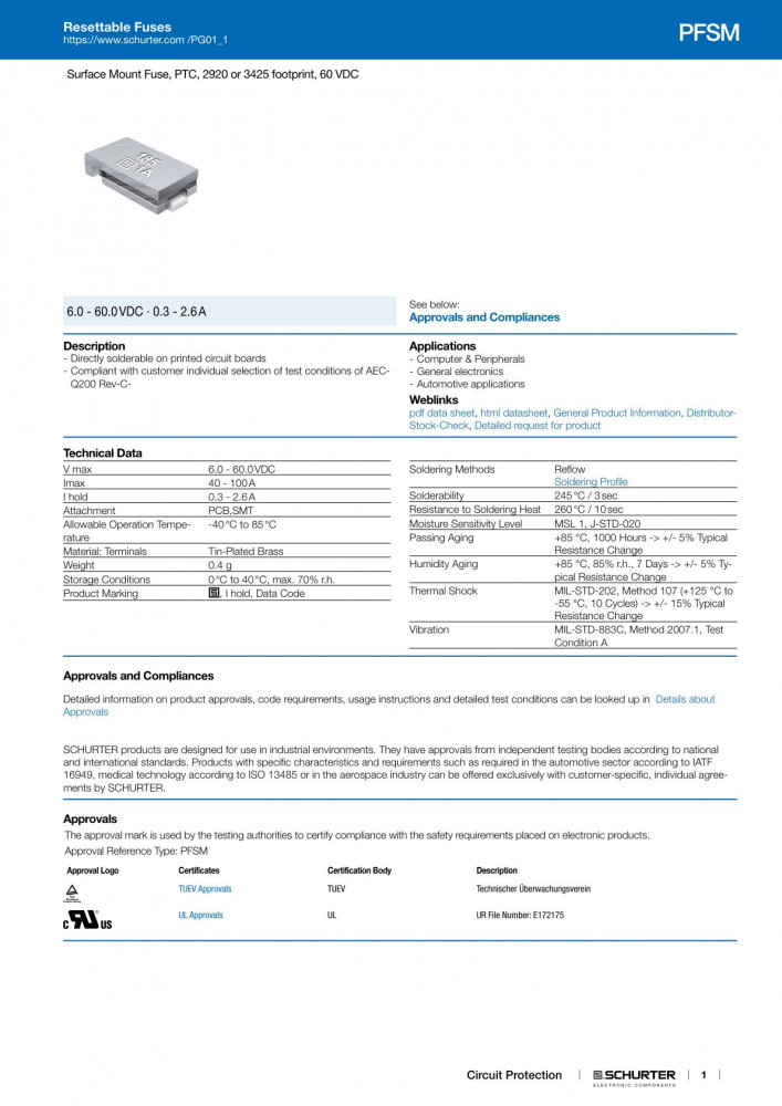 PFSM.125.2 technical document page 1