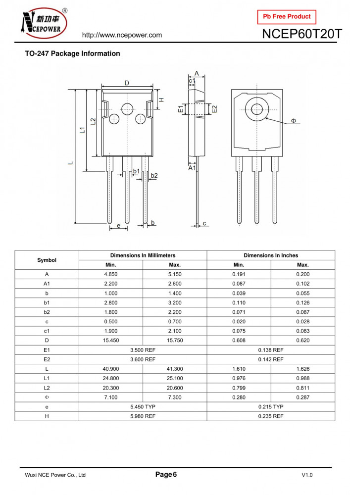 NCEP60T20T datasheet page 6