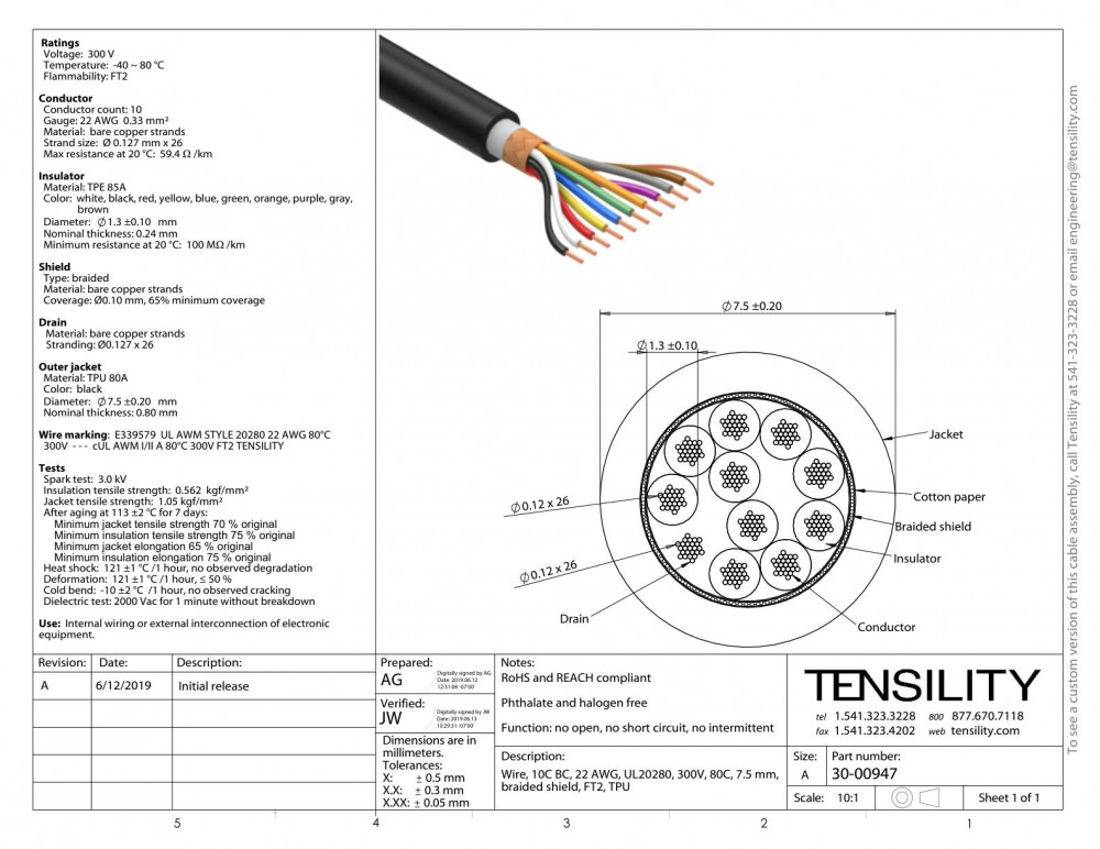 Tensility International 30-00947 product drawing
