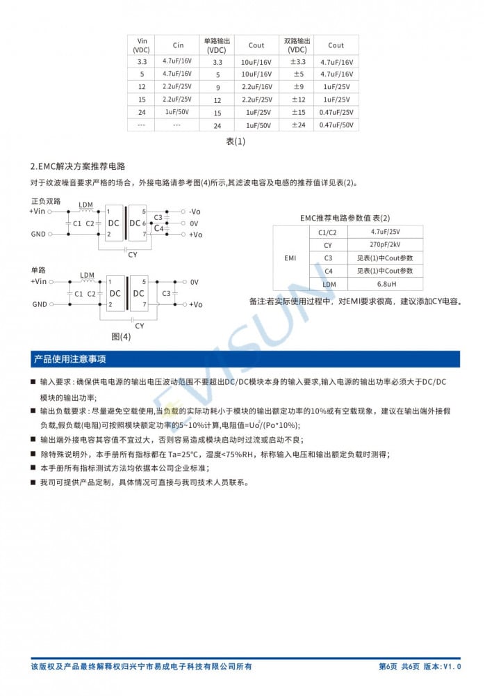 EVISUN F0515S-1WR3 datasheet page 6