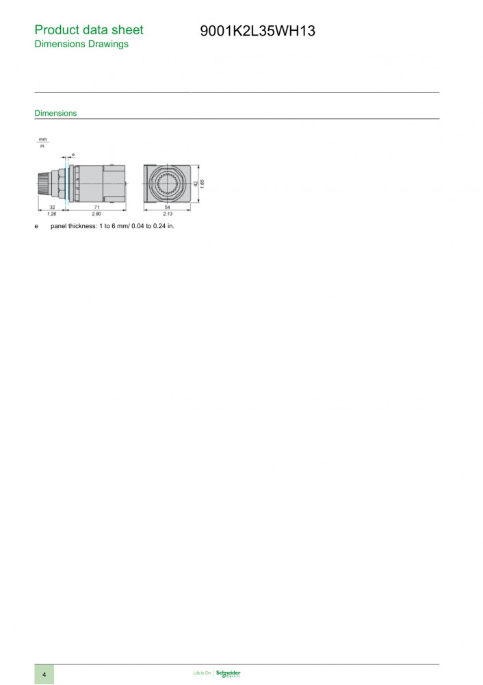 9001K2L35WH13 technical documentation page 4