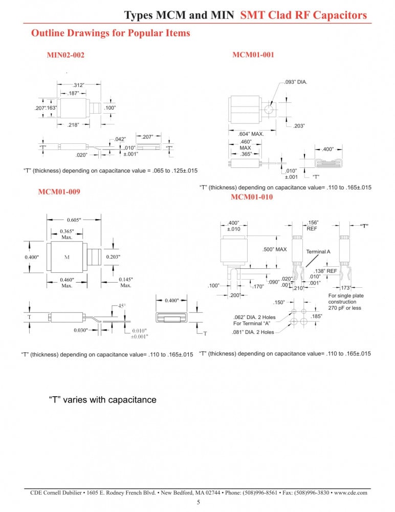 MCM and MIN RF capacitor datasheet page 5