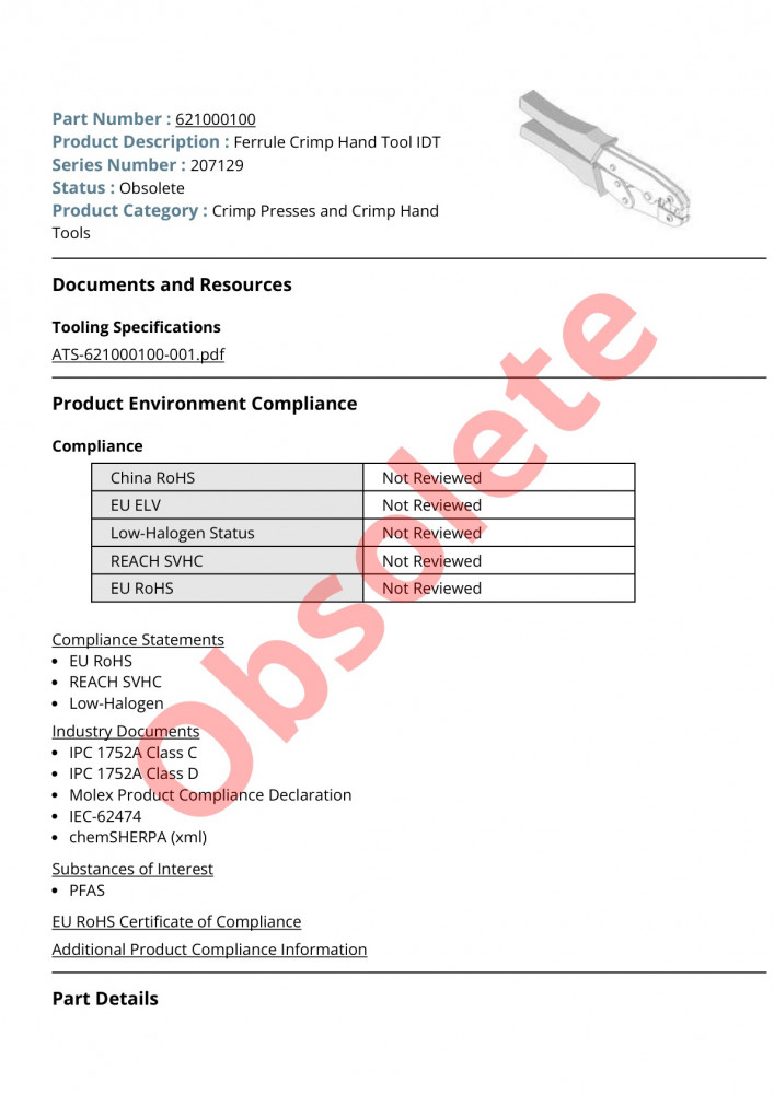 Tooling specification document page 1