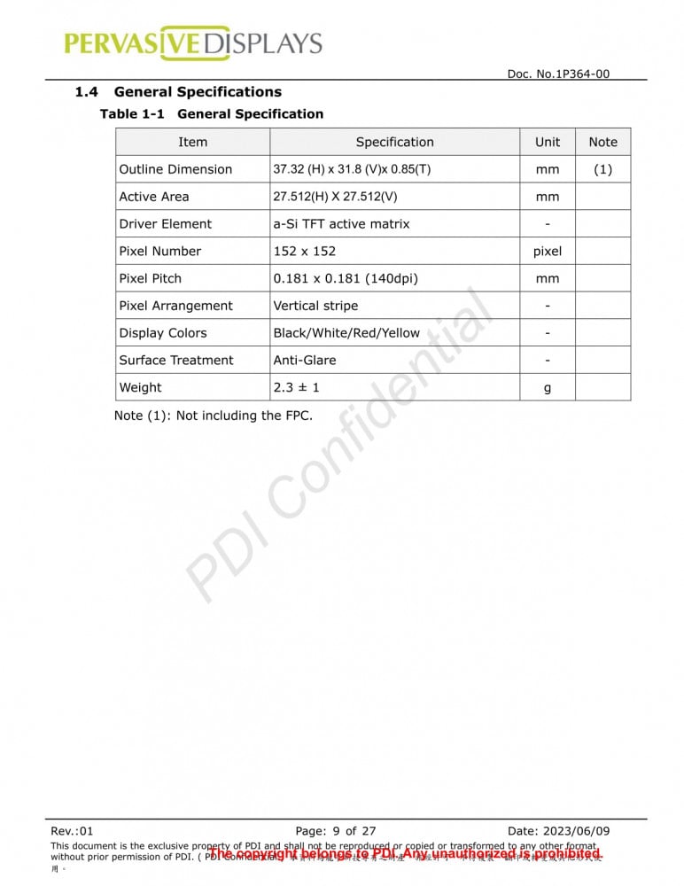E2154QS0F1 specification page 9