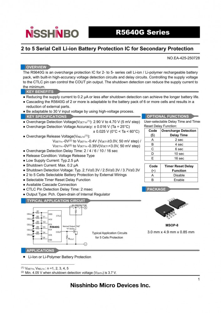 R5640G datasheet page 1