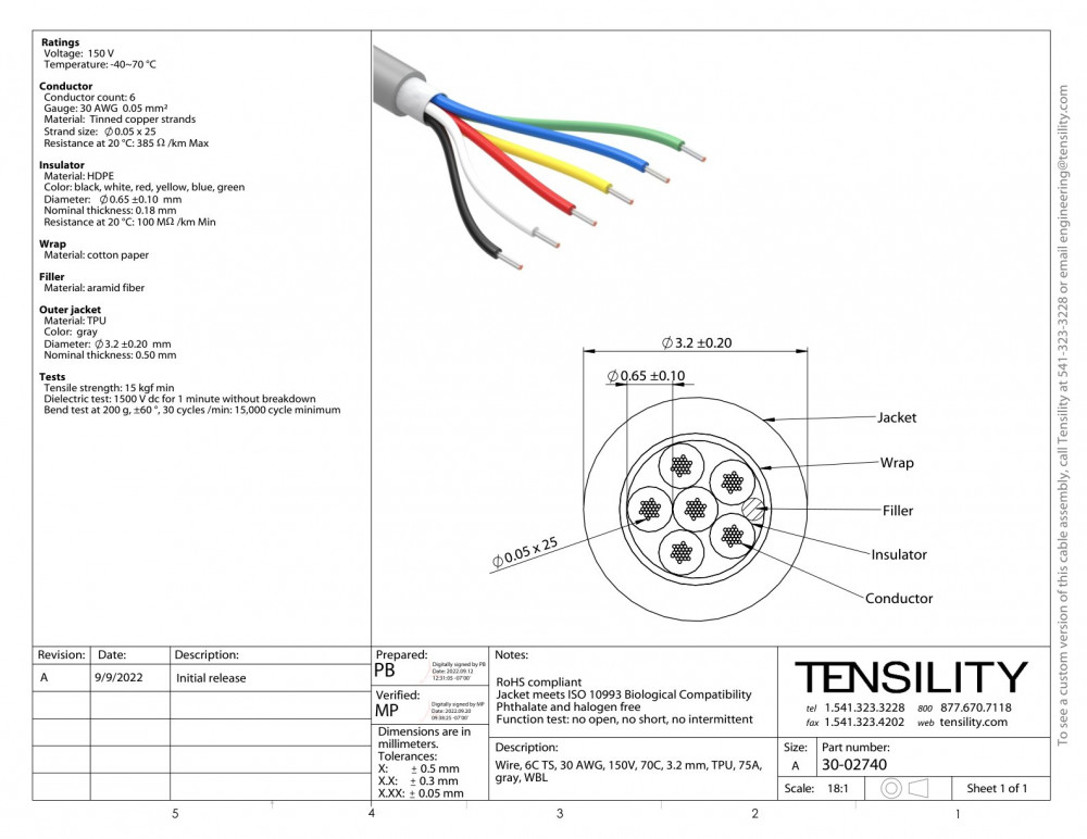 Tensility International 30-02740 product drawing preview