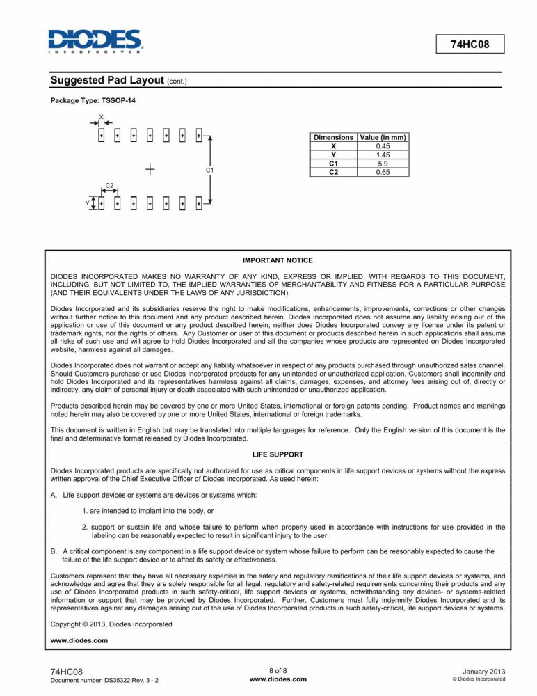74HC08T14-13 datasheet page 8