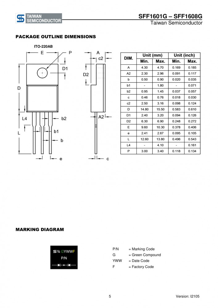 SFF1601G datasheet page 5