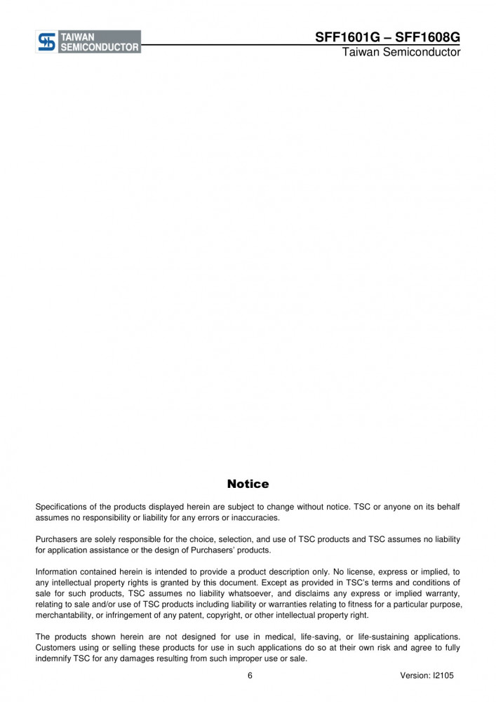 SFF1601G datasheet page 6