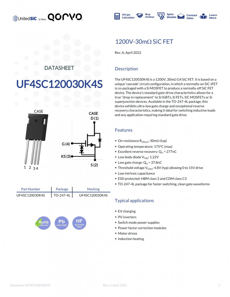 UF4SC120030K4S datasheet page 1