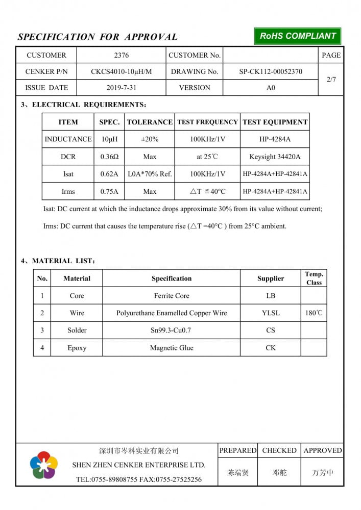 CKCS4010-10uH/M-N specification page 4