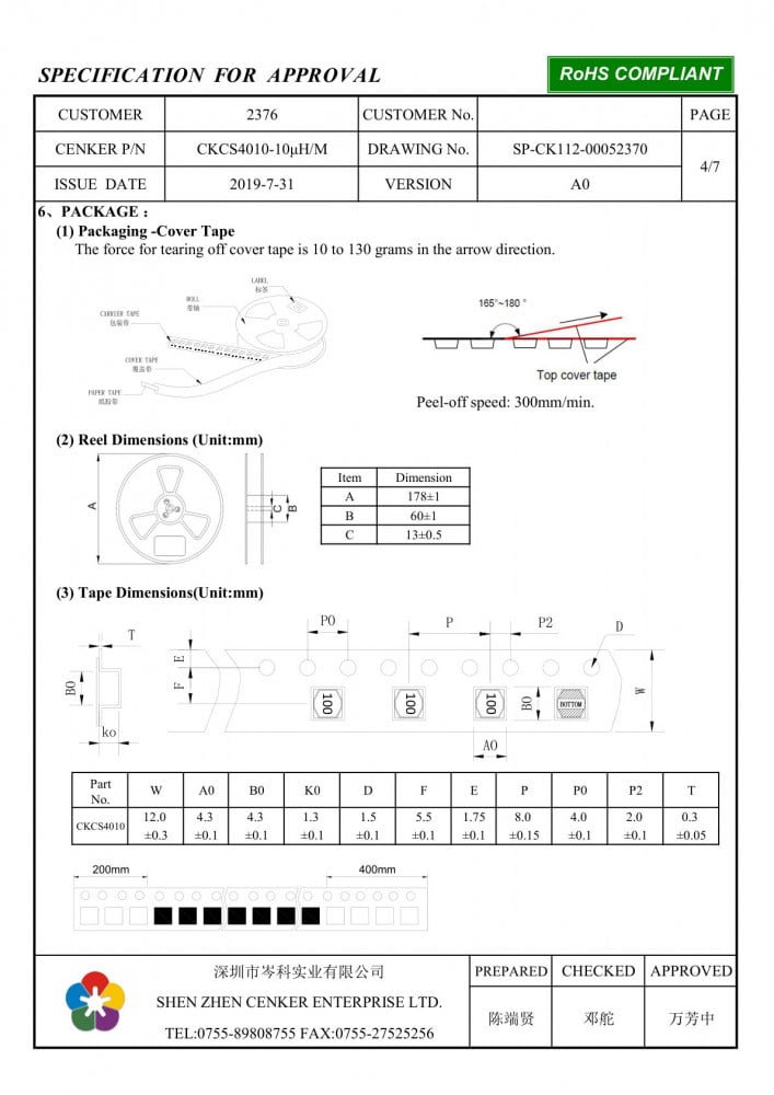 CKCS4010-10uH/M-N specification page 6