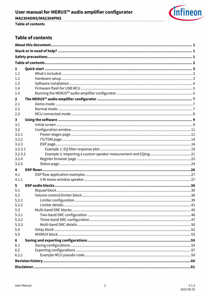 Infineon MA2304DNS evaluation documentation page 2