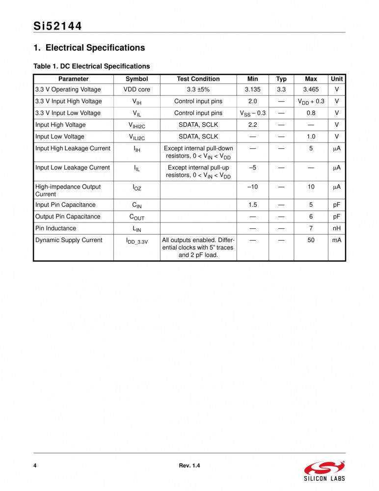 SI52144 technical document page 4
