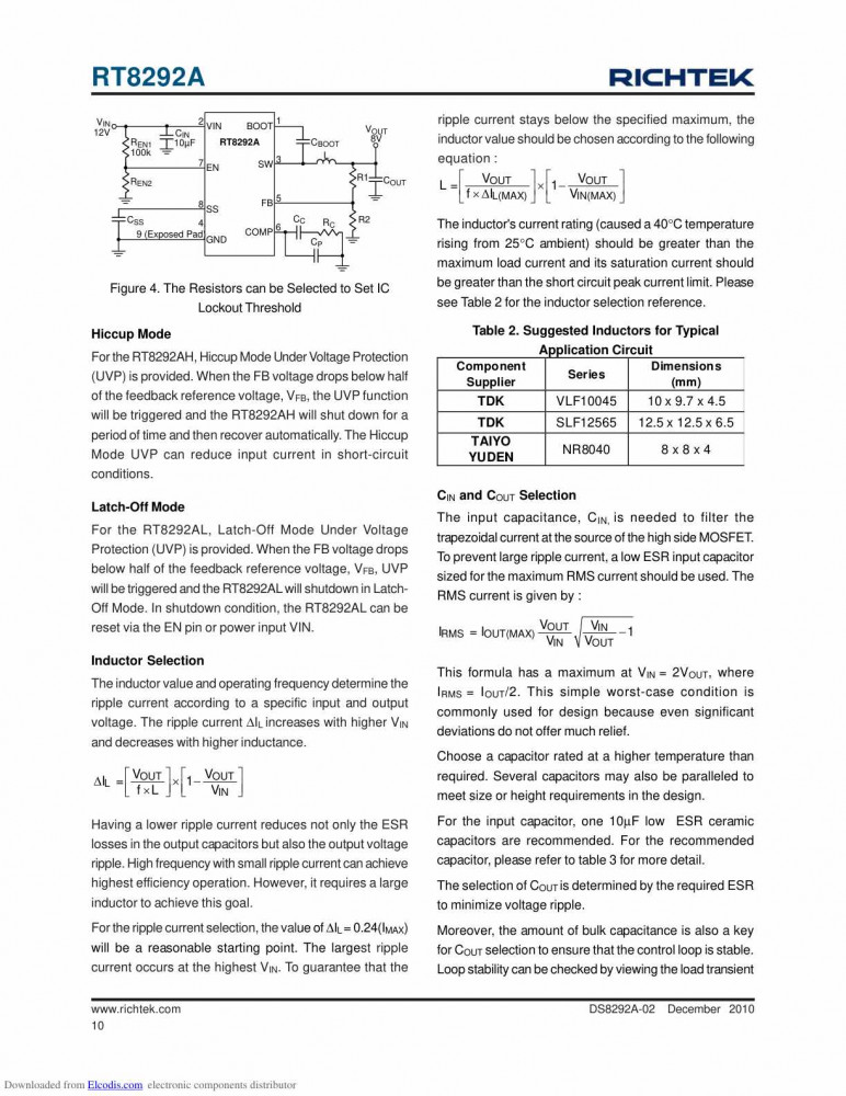 RT8292AHZSP datasheet page 10