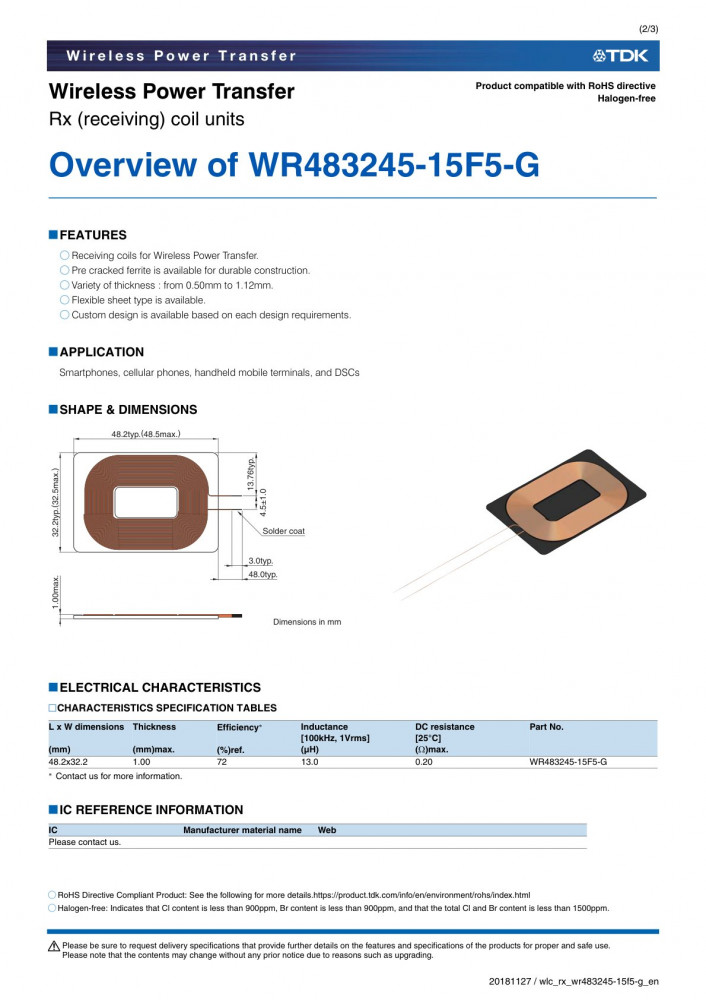 TDK WR483245-15F5-G product document page 2