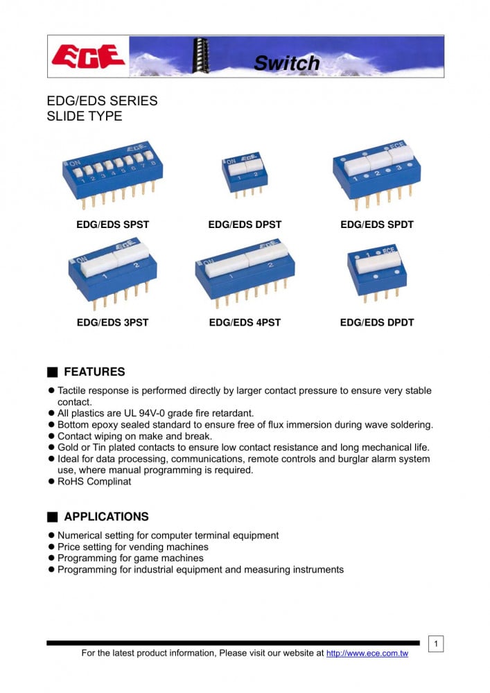 ECE EDG EDS series datasheet page 1