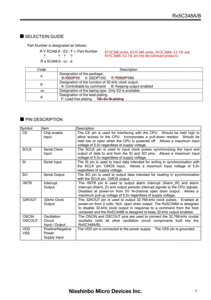 RV5C348 datasheet page 3