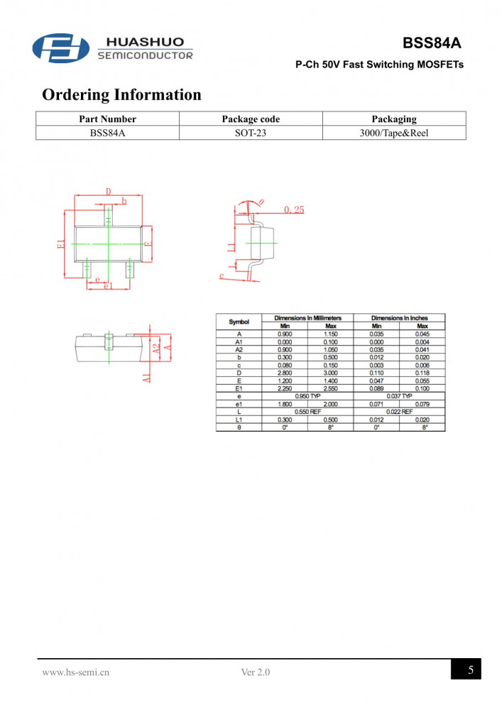 BSS84A datasheet page 5