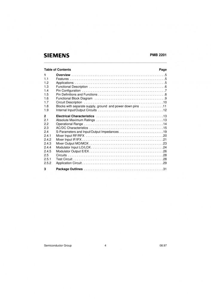 PMB 2201 datasheet page 4
