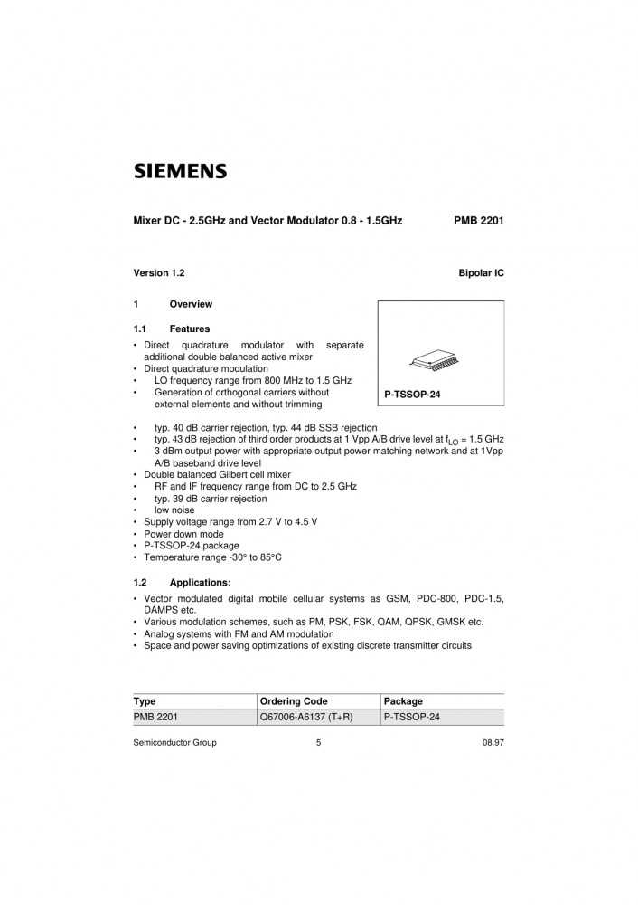 PMB 2201 datasheet page 5
