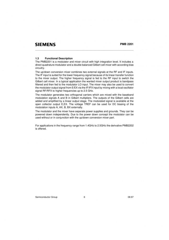 PMB 2201 datasheet page 6