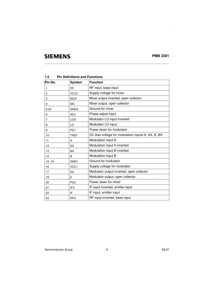 PMB 2201 datasheet page 8