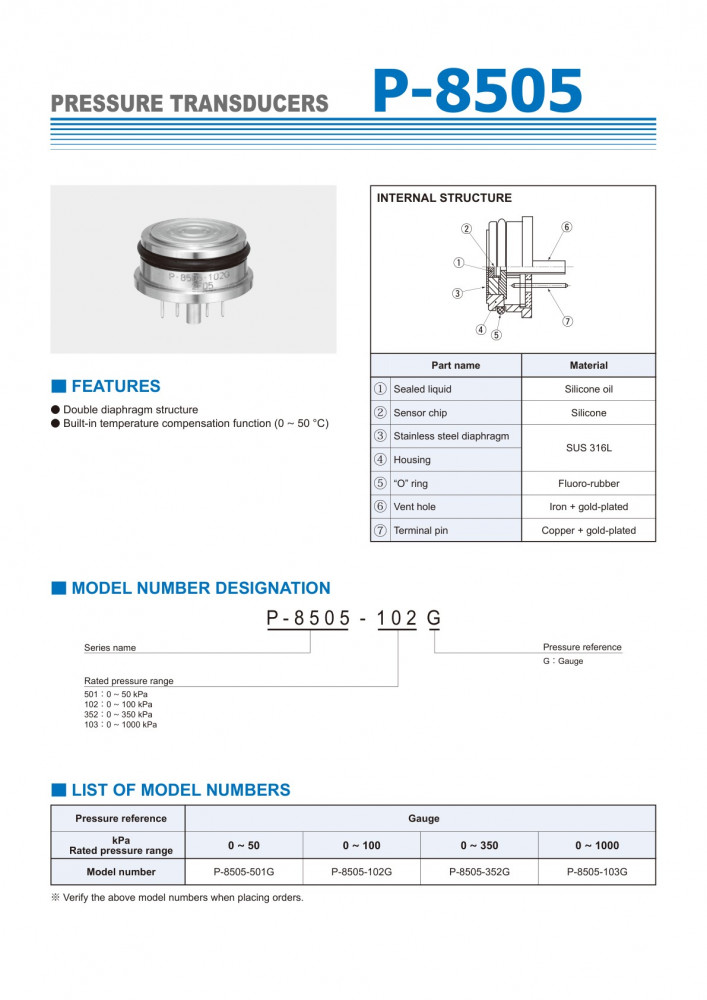 P-8505 technical document page 1