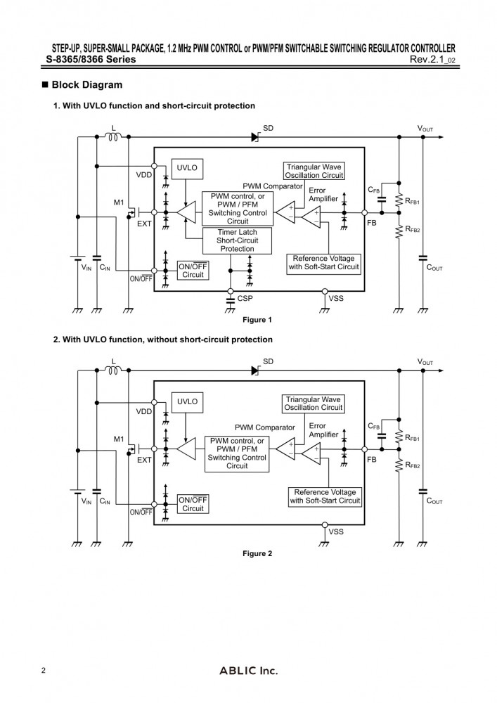 ABLIC S-8365/8366 datasheet page 2
