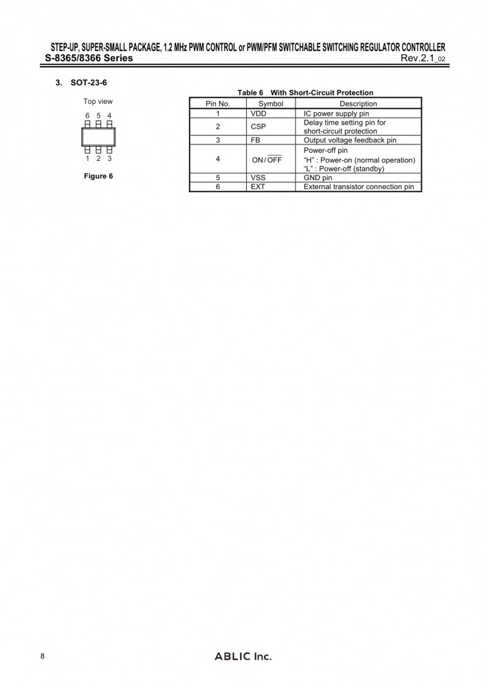 ABLIC S-8365/8366 datasheet page 8