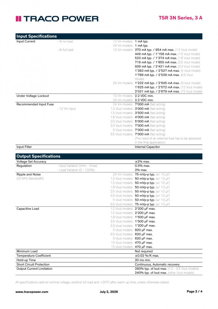 TSR 3N technical document page 2