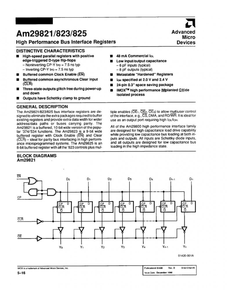 AM29825PC datasheet page 1