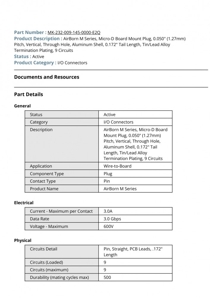 MK-232-009-145-0000-E2Q technical document page 1