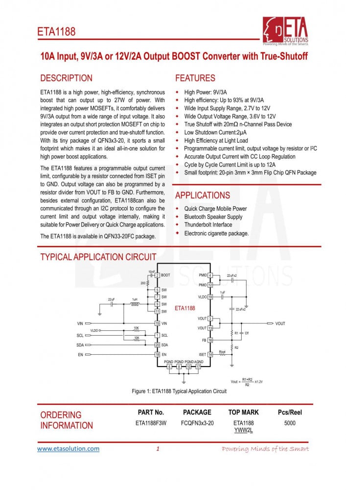 ETA1188F3W datasheet page 1