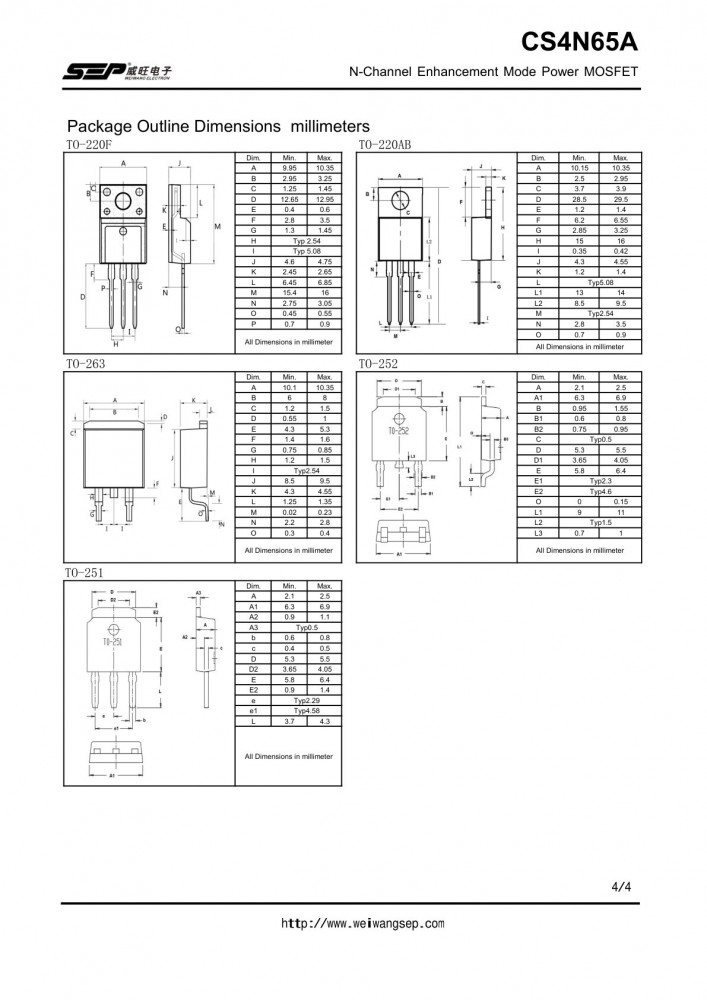 CS4N65A datasheet page 4