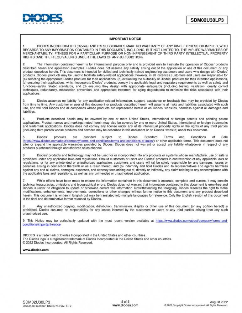 SDM02U30LP3-7B technical document page 5