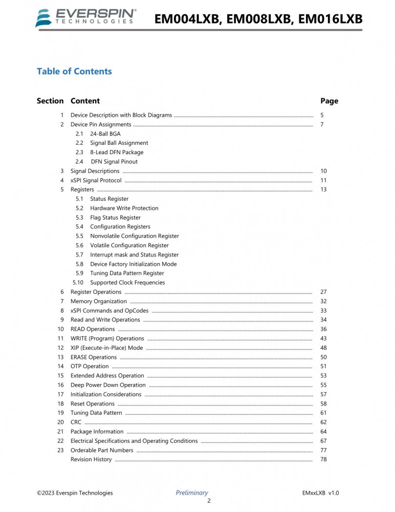 Everspin technical document page 2