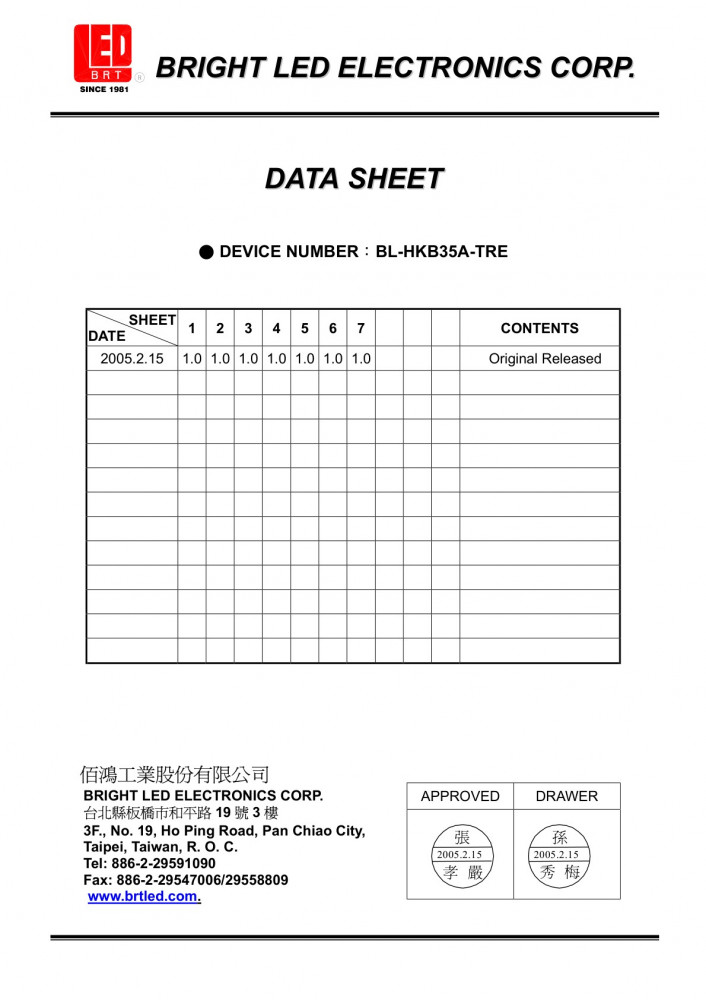 BL-HKB35A-TRE datasheet page 1