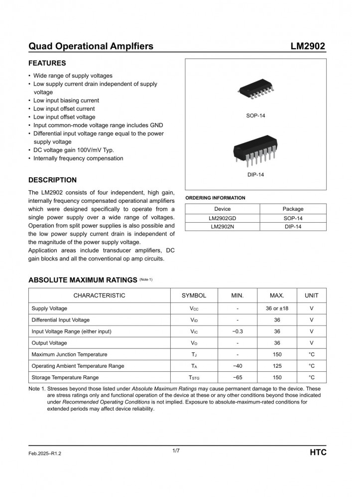 LM2902N datasheet page 1