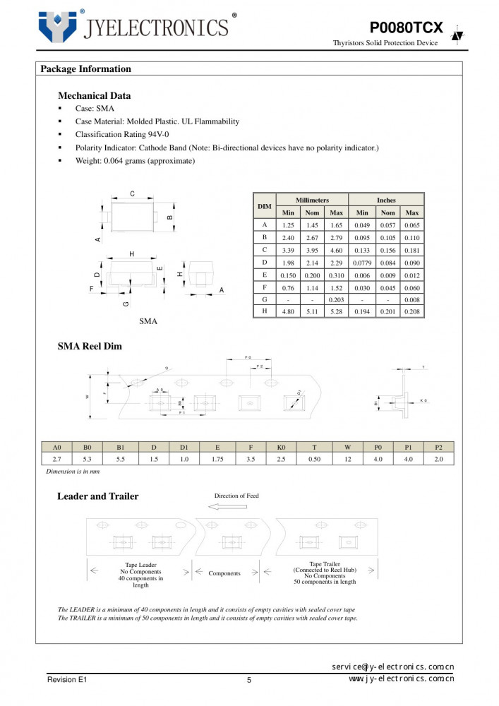 P0080TCX datasheet page 5