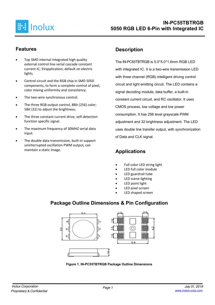 IN-PC55TBTRGB datasheet page 1
