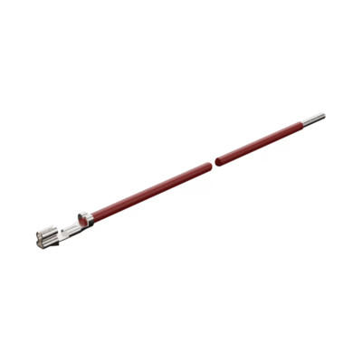 Pre-Crimped Lead Mini-SPOX Female-to-Pigtail, Tin (Sn) Plating, 150.00mm  Length, 26 AWG, Red for sale