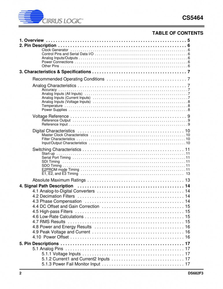 CS5464 datasheet page 2
