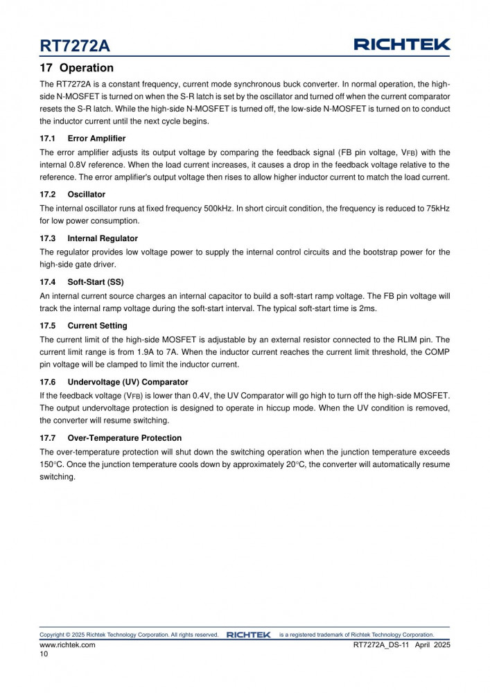 RT7272A datasheet page 10