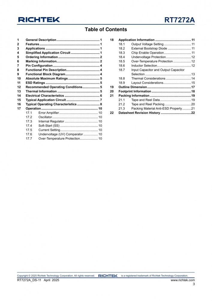 RT7272A datasheet page 3