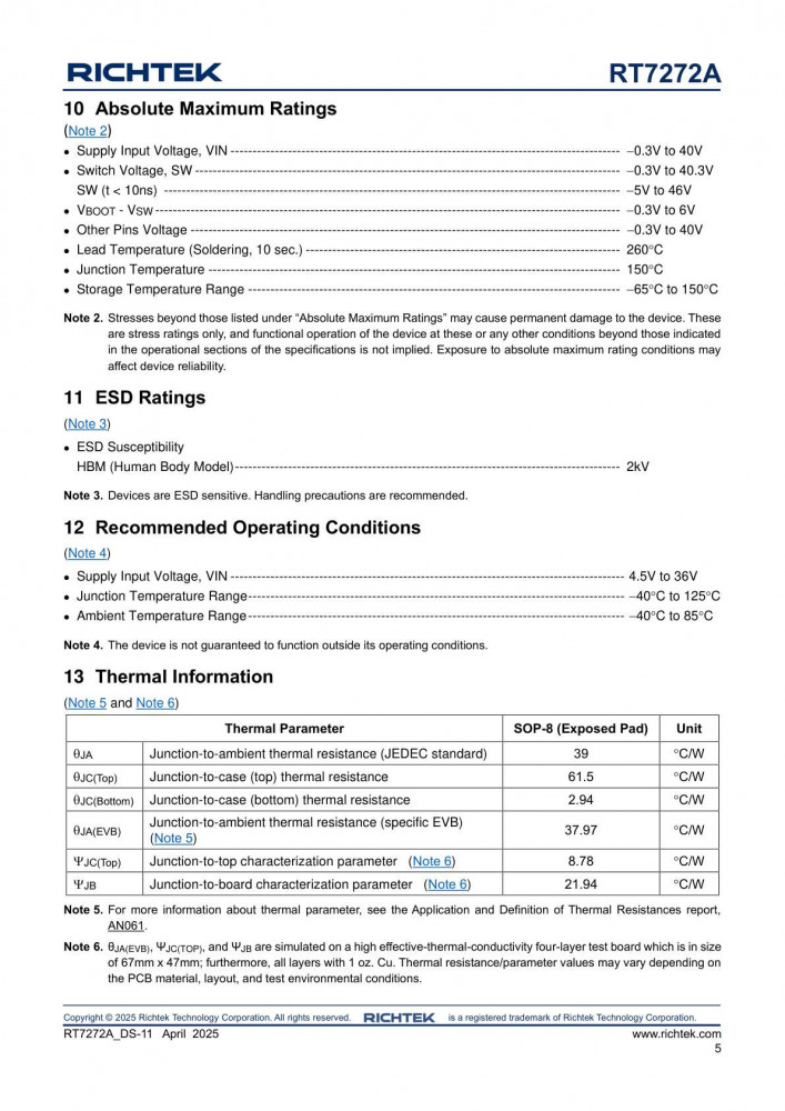 RT7272A datasheet page 5