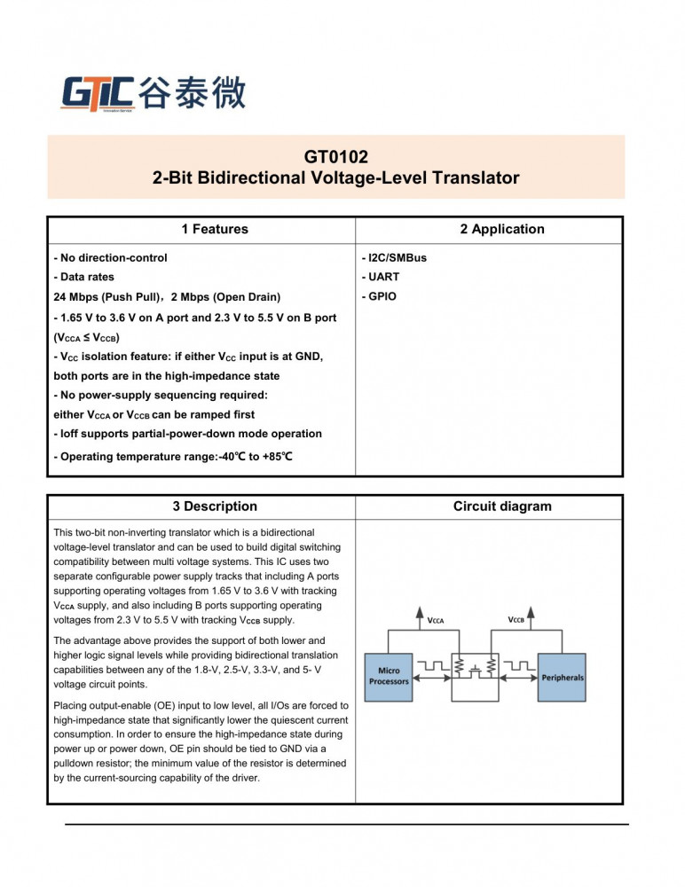 GT0102S8 datasheet page 1