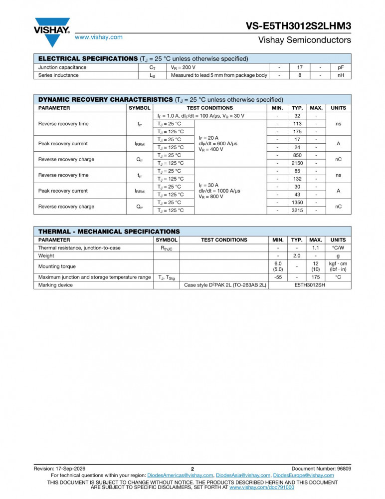 VS-E5TH3012S2LHM3 datasheet page 2